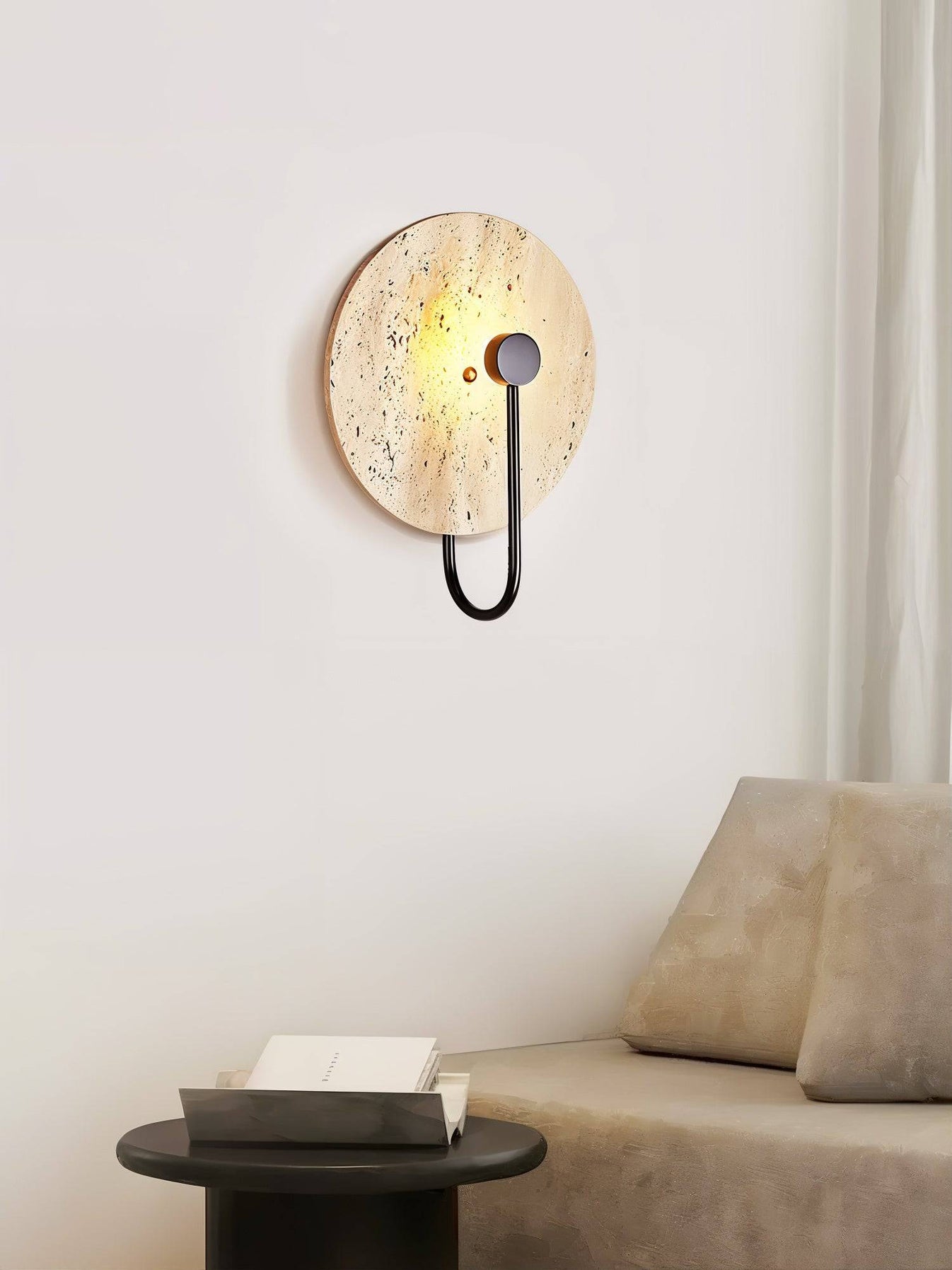 Japandi Stone Wall Light - Sleek Industrial | ModefinityJapandi Stone ...