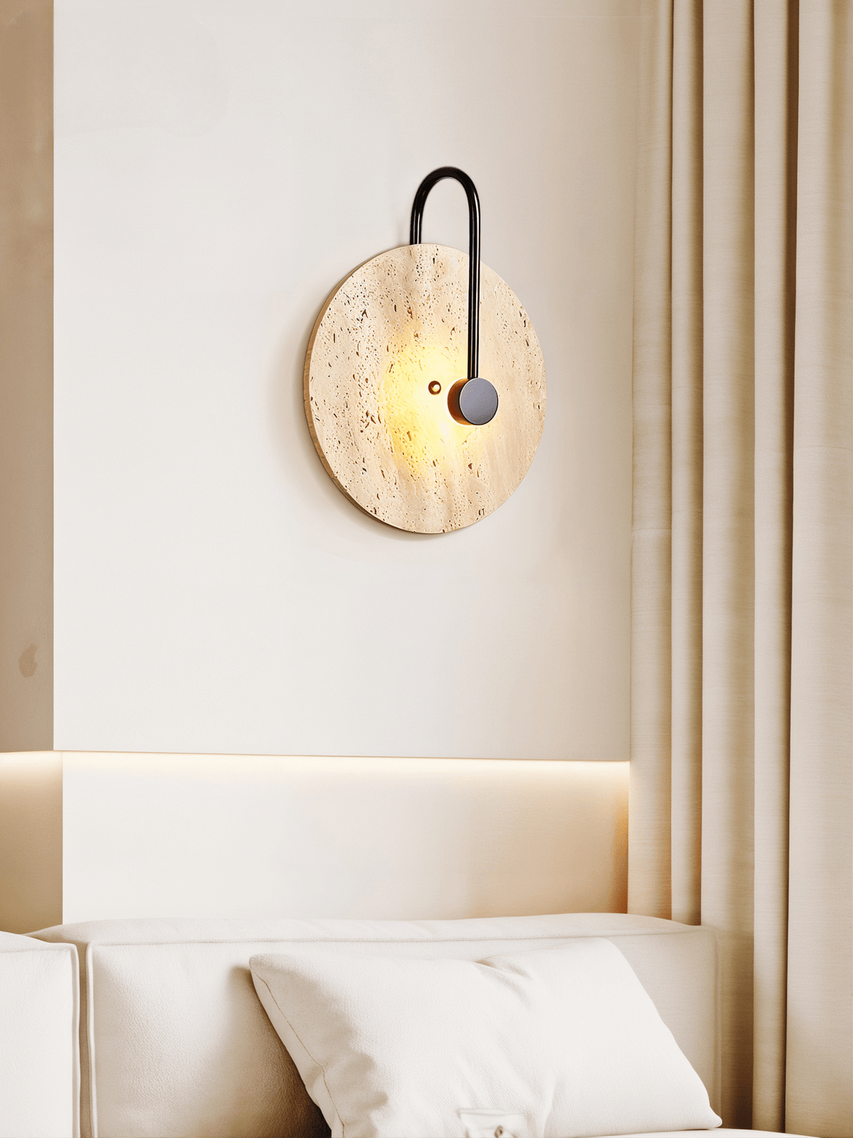 Japandi Stone Wall Light - Sleek Industrial | ModefinityJapandi Stone ...
