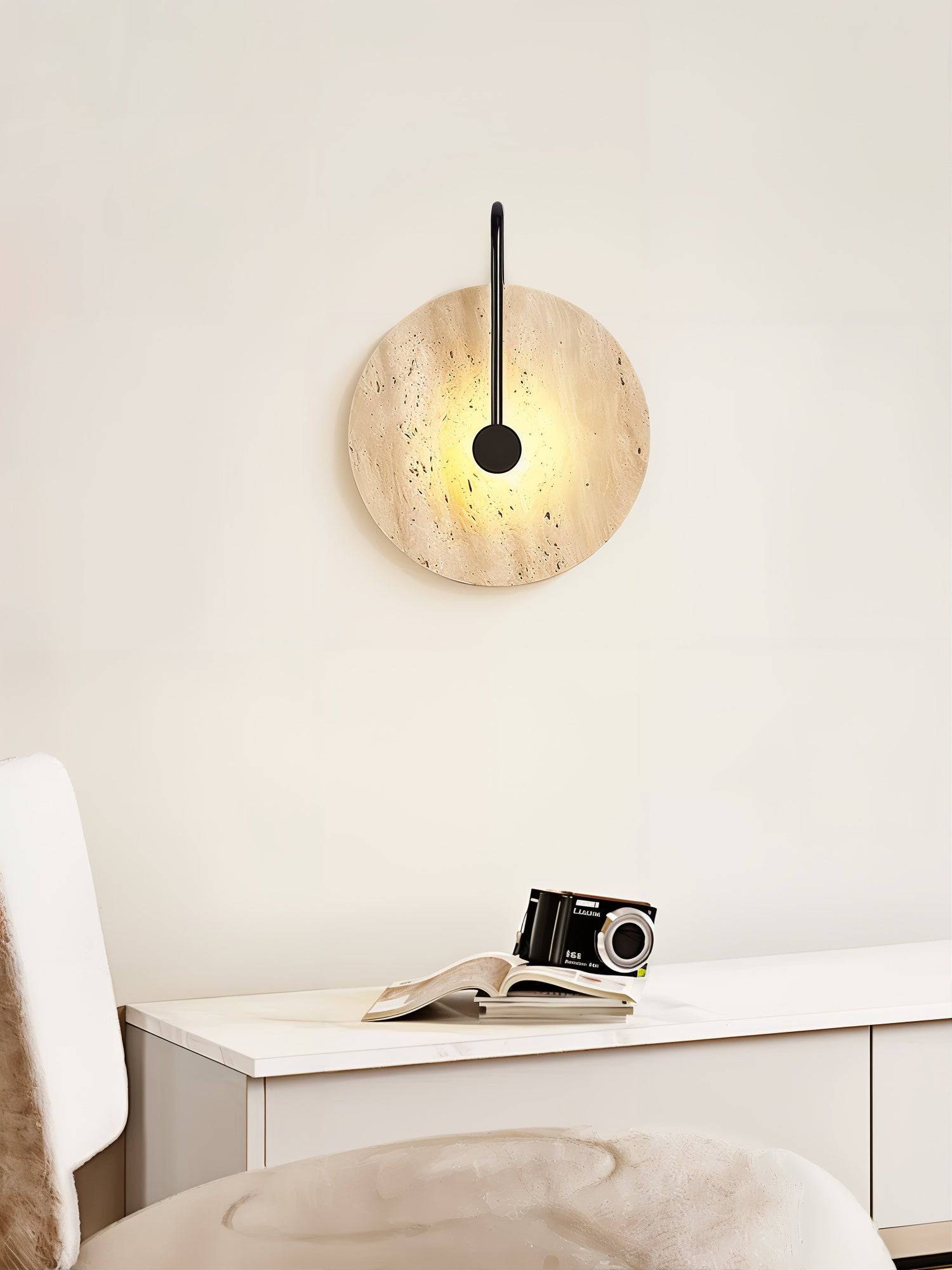 Japandi Stone Wall Light - Sleek Industrial | ModefinityJapandi Stone ...