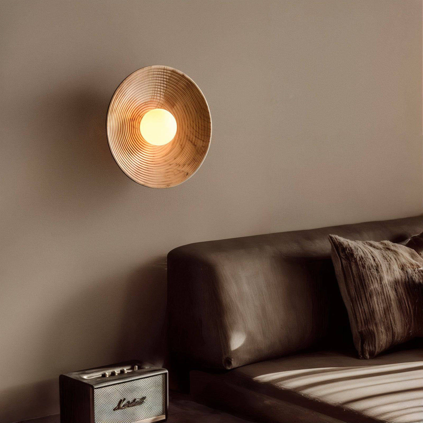 Japandi Textured Wooden Wall Sconce | ModefinityJapandi Textured Wooden ...