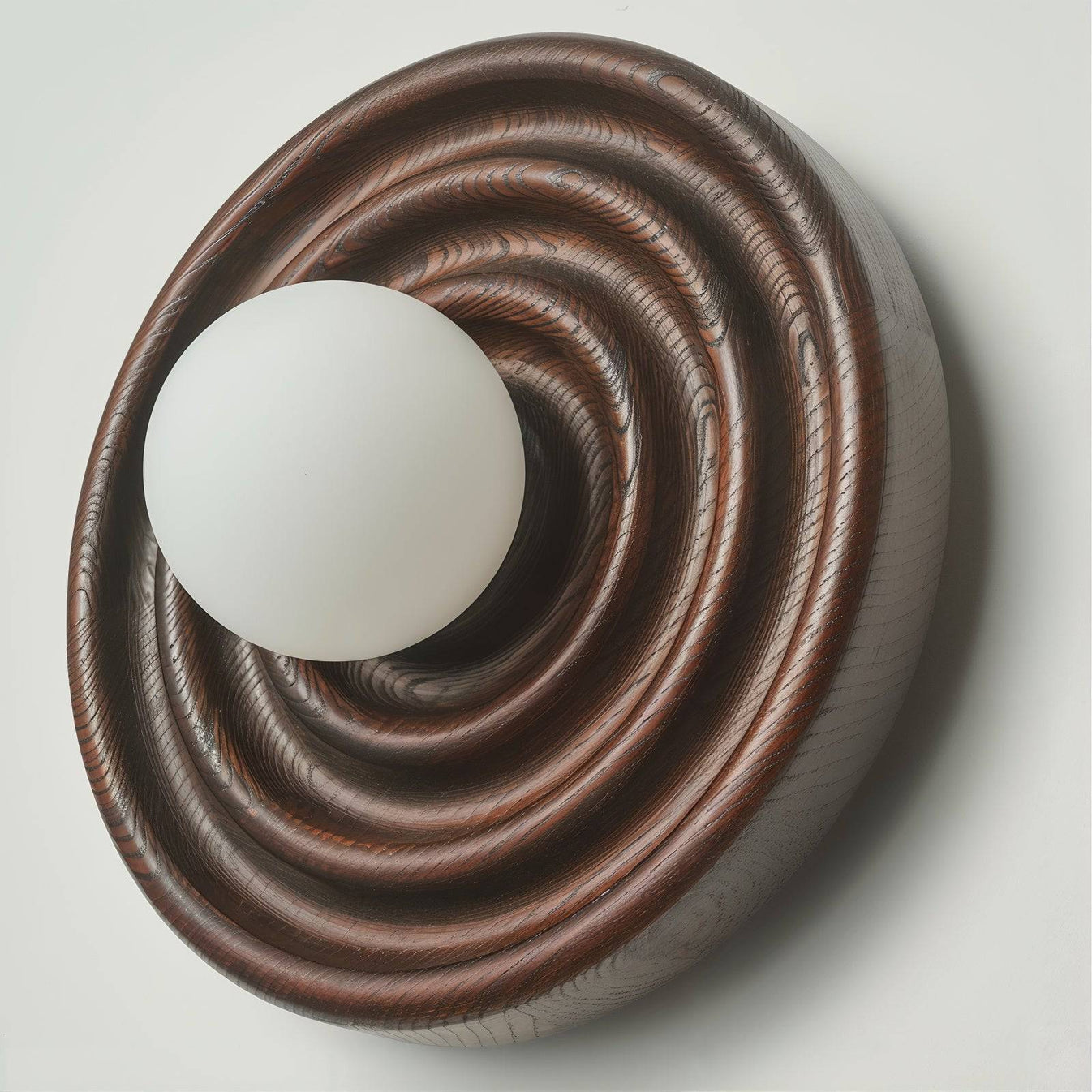 Japandi Wood Circle Wall Sconce