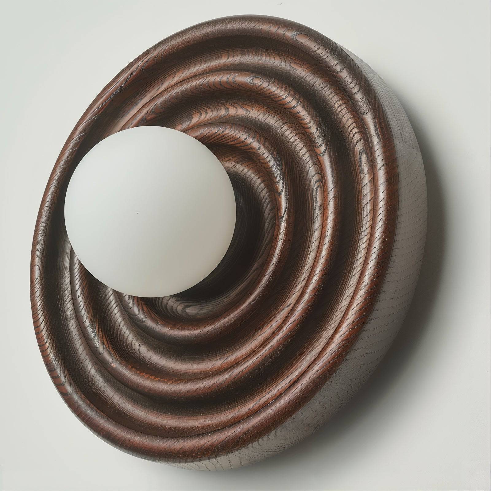 Japandi Wood Circle Wall Sconce