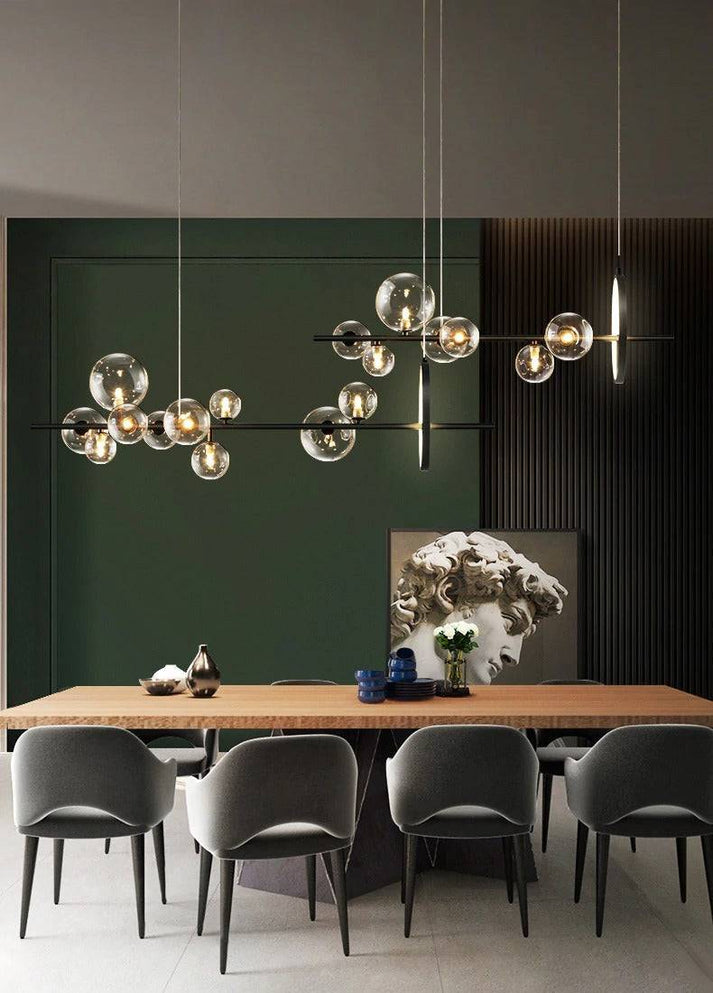 Modern Chandelier With Bubbles and LED RING - 1LCH1 | ModefinityModern Chandelier With LED RING