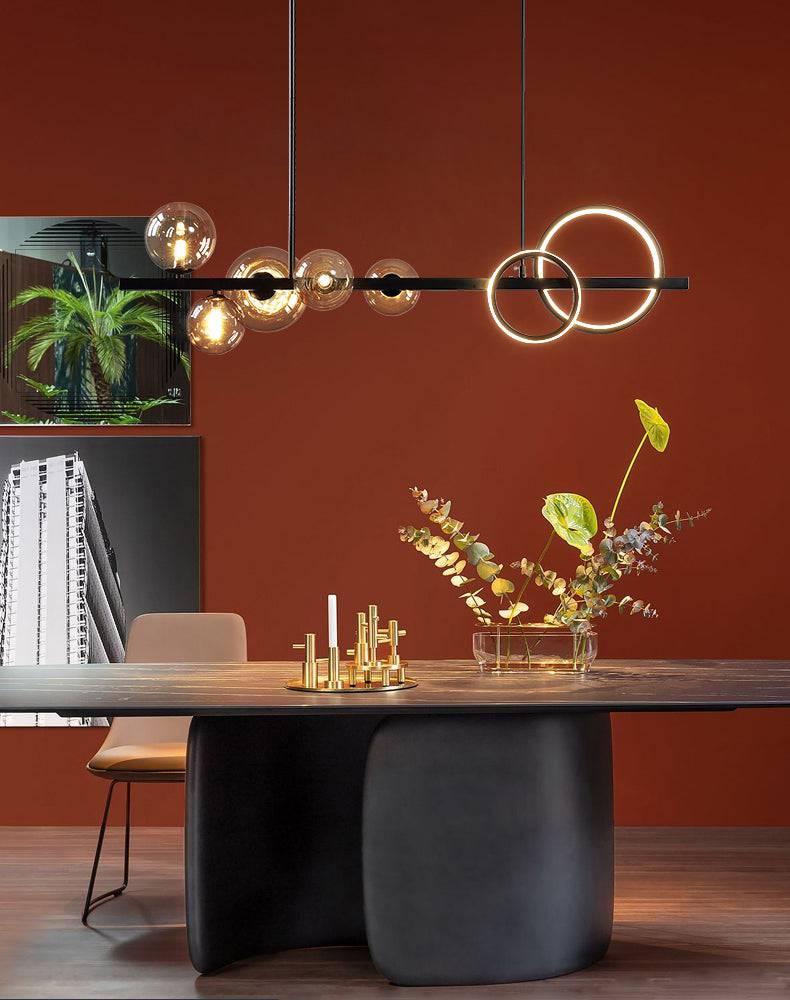 Modern Chandelier With Bubbles and LED RING - 2LCH6 | ModefinityModern Chandelier With LED RING