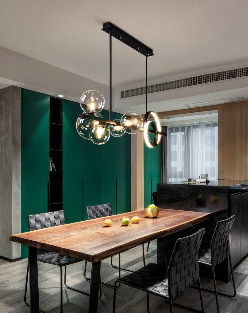 Modern Chandelier With Bubbles and LED RING - 2LCH6 | ModefinityModern Chandelier With LED RING