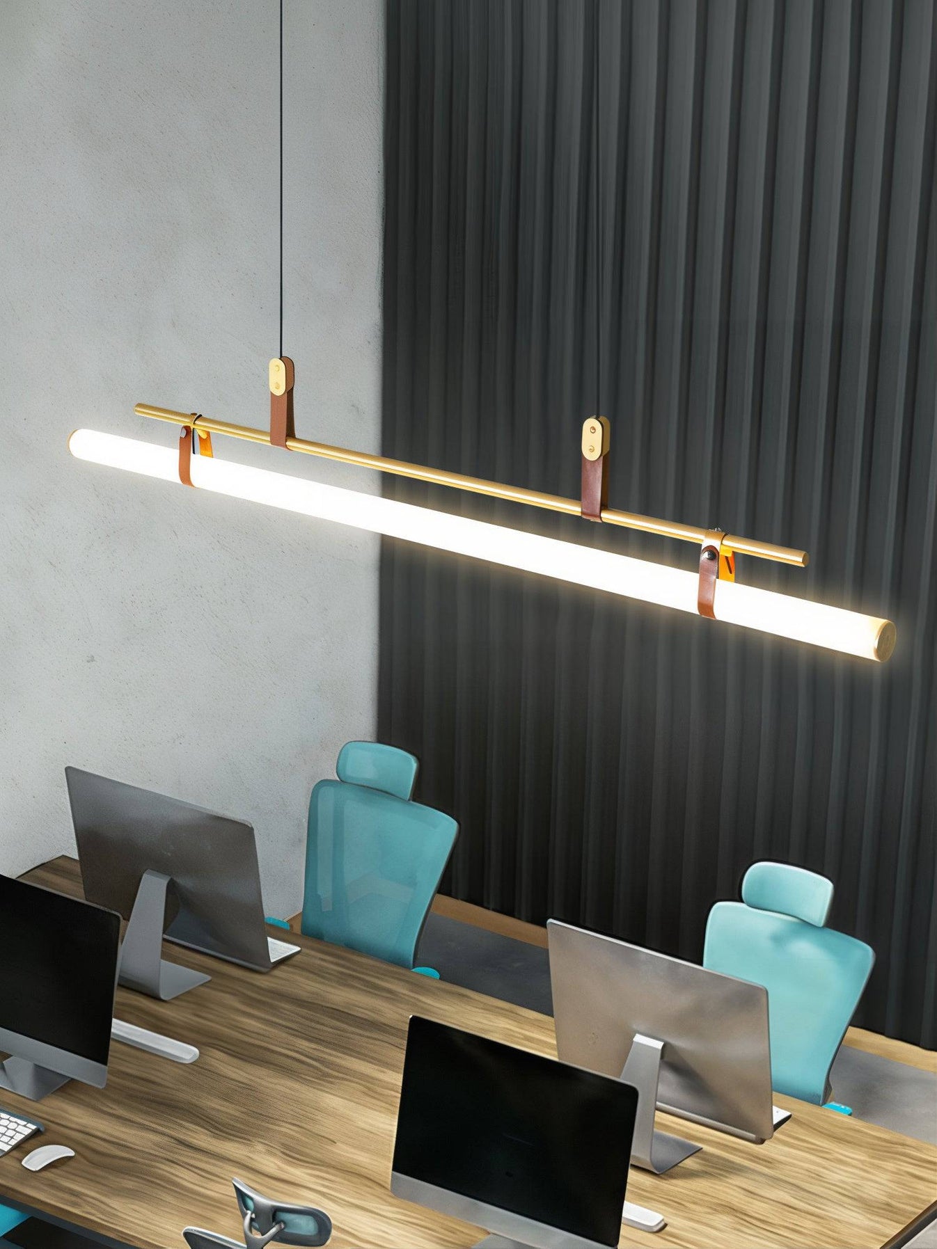 Modern Minimalist Pendant Light With Leather Accents | ModefinityModern ...