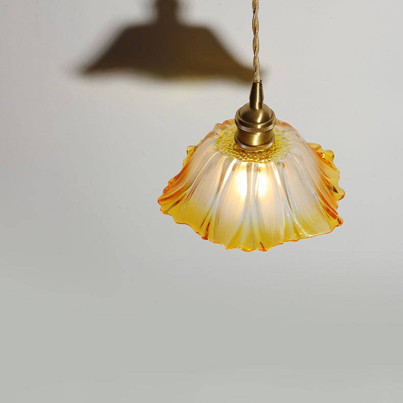 Orange Flower Glass Pendant Light - 235GPL