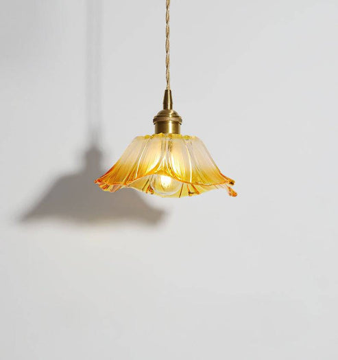 Orange Flower Glass Pendant Light - 235GPL