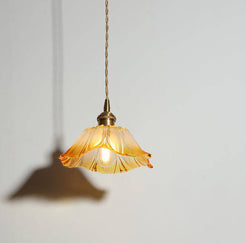 Orange Flower Glass Pendant Light - 235GPL