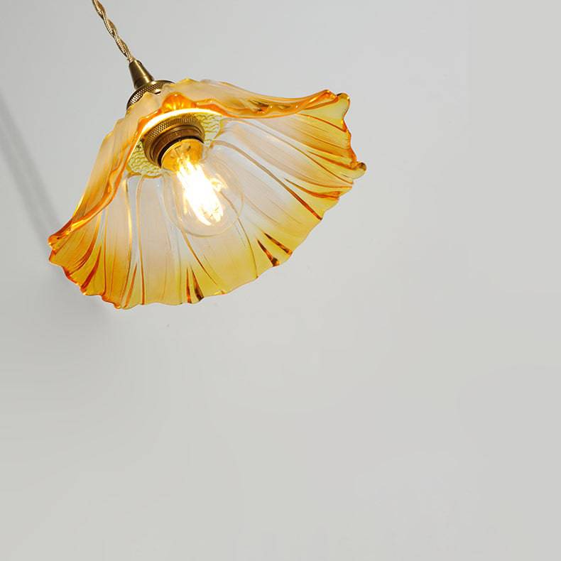 Orange Flower Glass Pendant Light - 235GPL