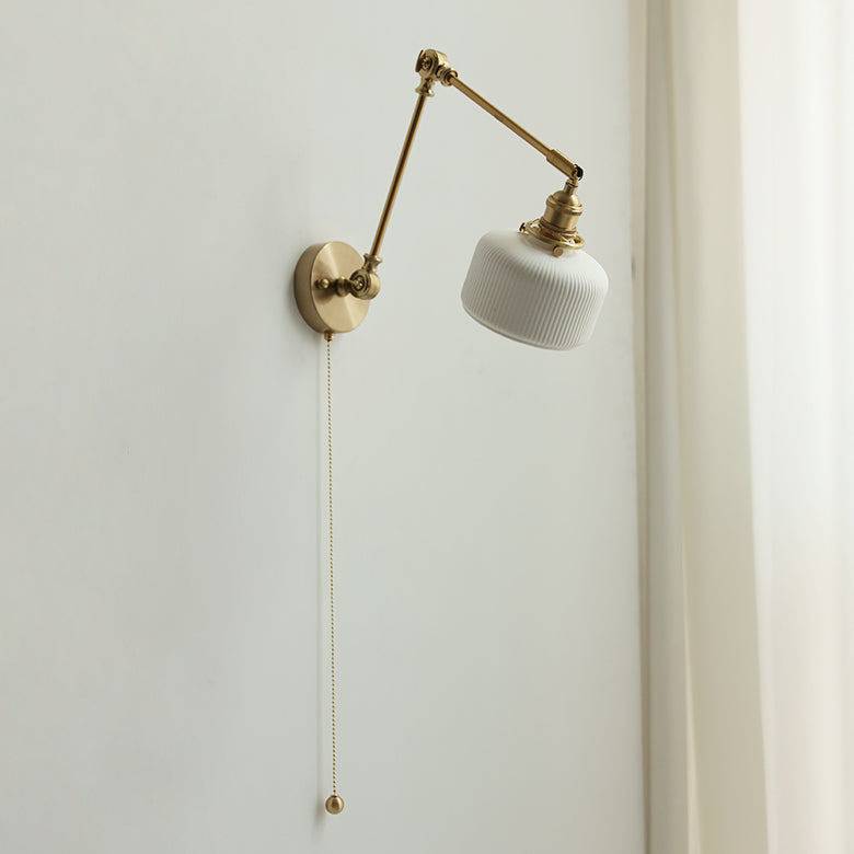 Swing Arm White Ceramic Wall Light - 220ST | ModefinitySwing Arm Wall ...
