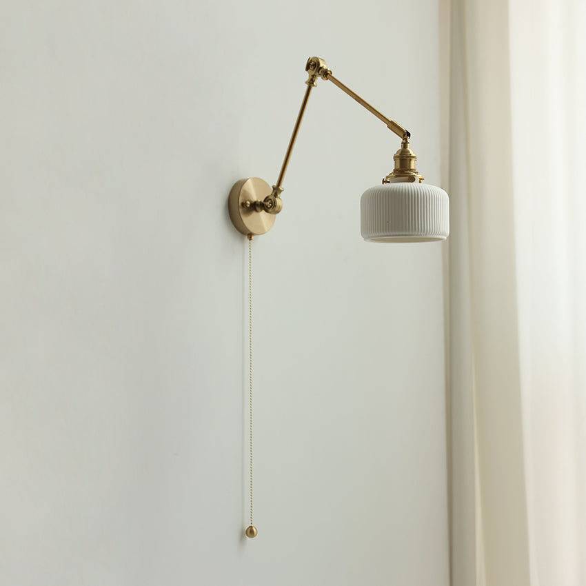 Swing Arm White Ceramic Wall Light - 220ST | ModefinitySwing Arm Wall ...