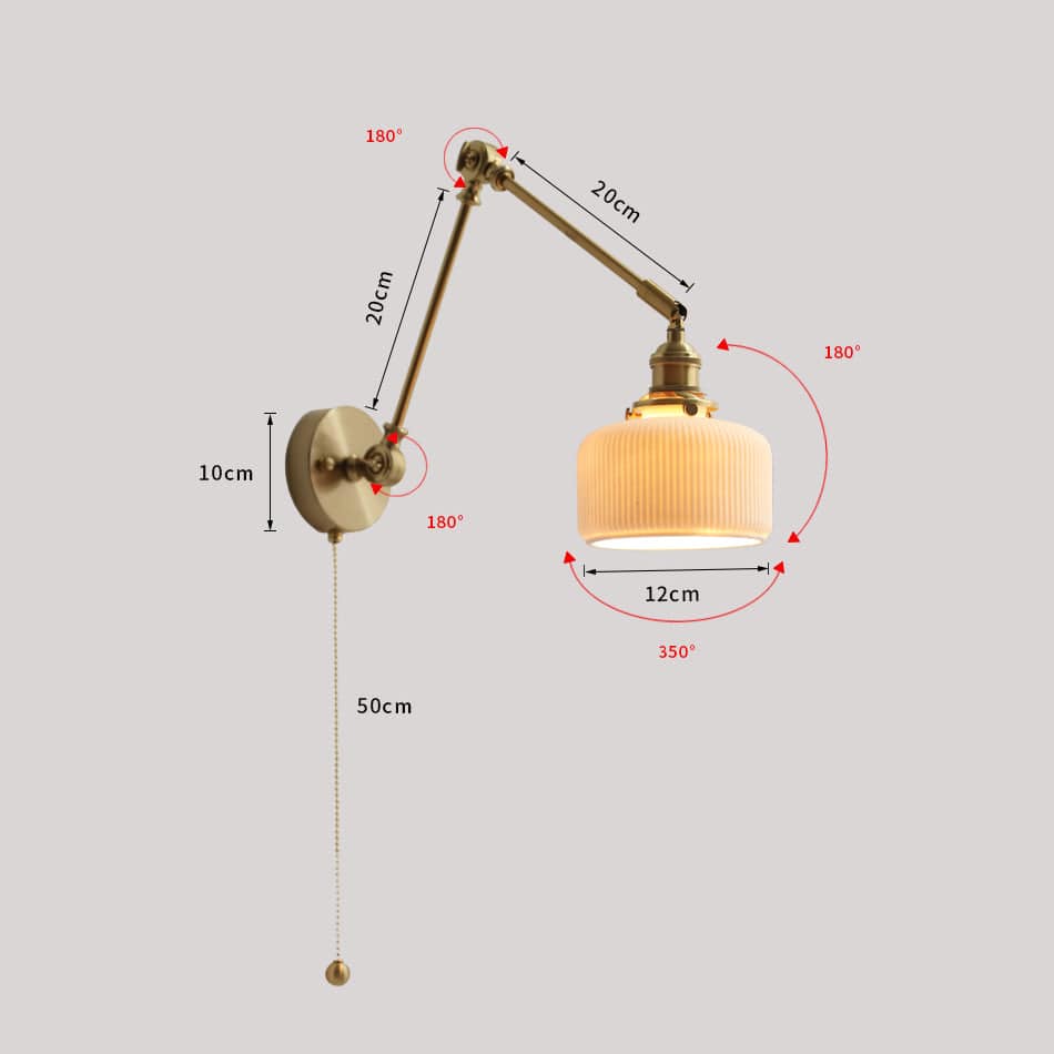 Swing Arm White Ceramic Wall Light - 220ST | ModefinitySwing Arm Wall ...