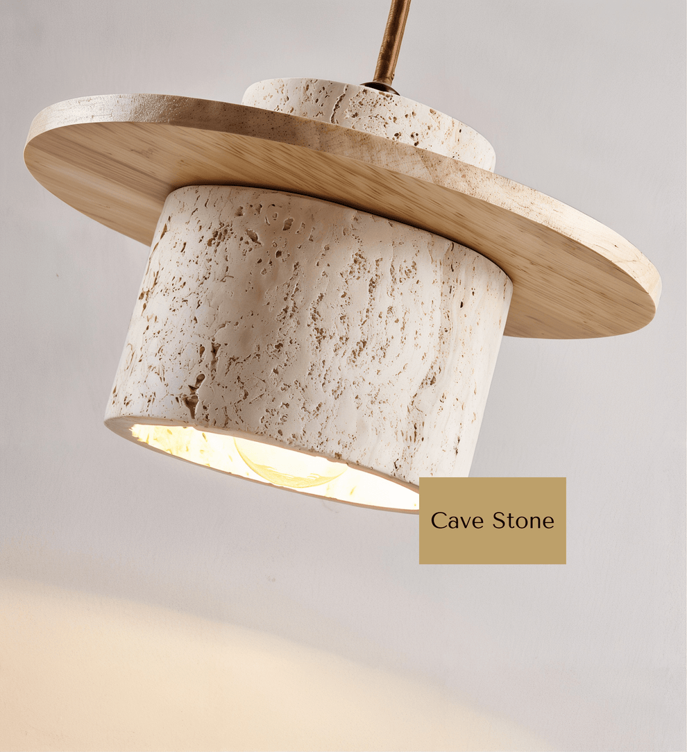Textured Stone Pendant Light - Modern Rustic