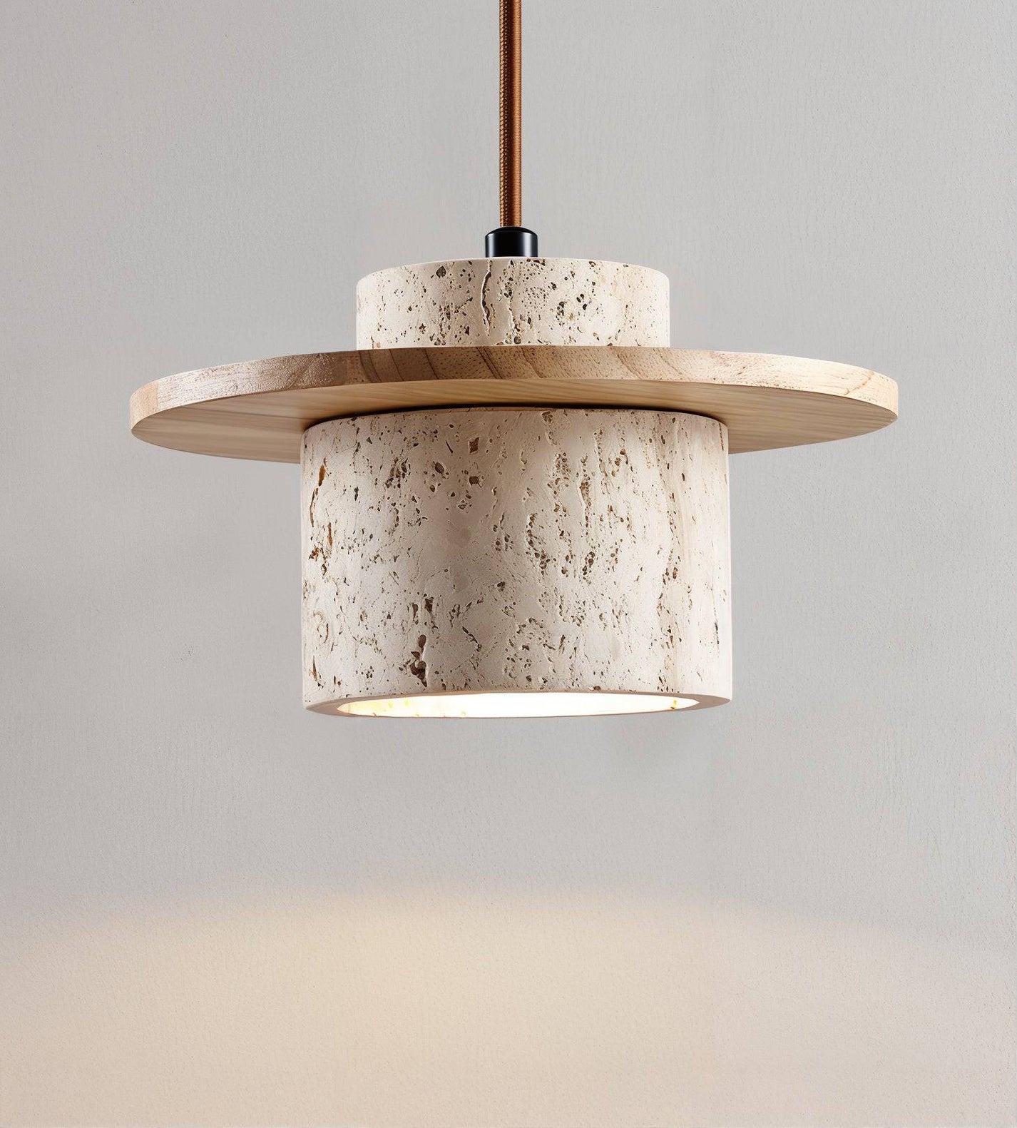 Textured Stone Pendant Light - Modern Rustic