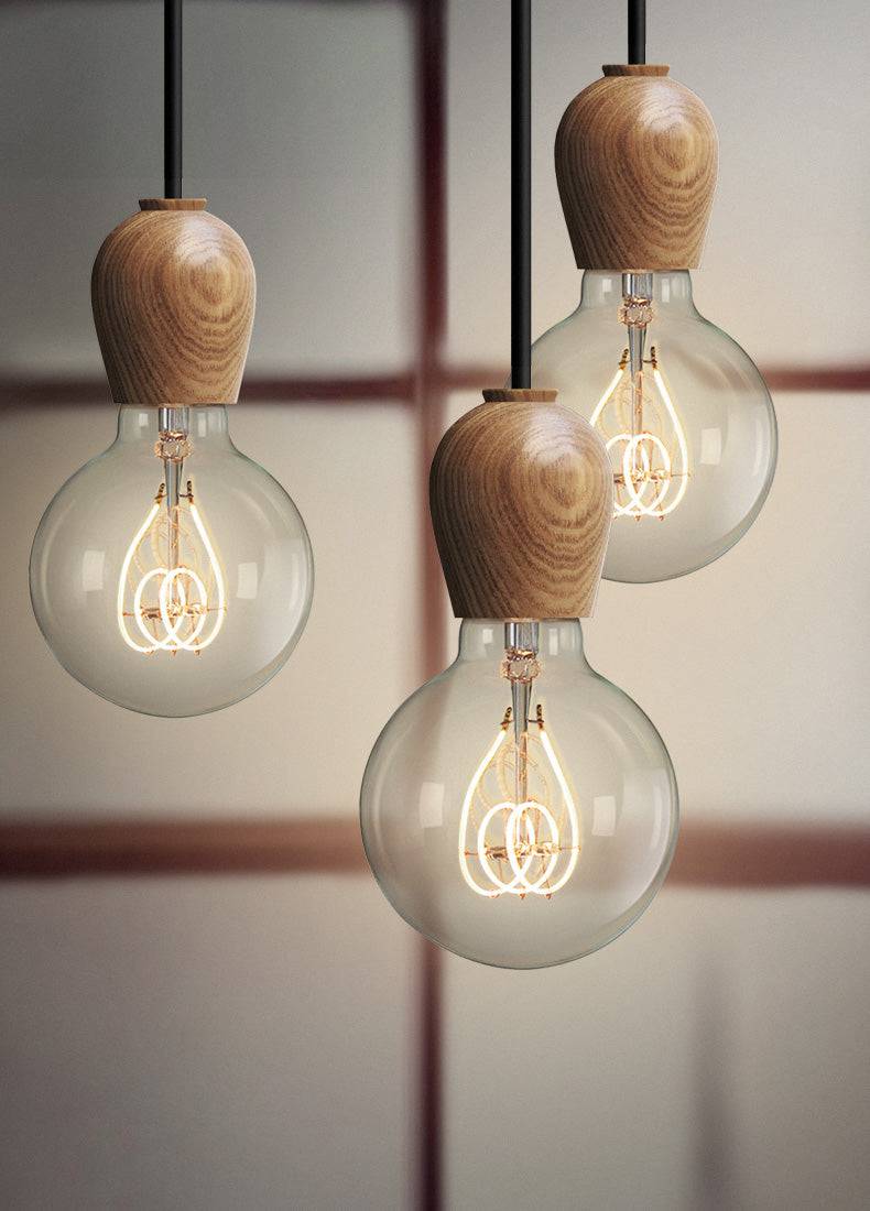 Walnut Bulb Wood Pendant Light - 104WPL