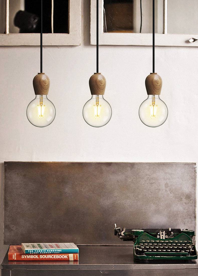 Walnut Bulb Wood Pendant Light - 104WPL