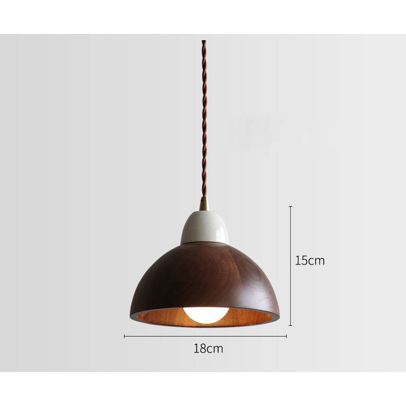 Walnut Wood Pendant Light - 105WPL | ModefinityWalnut Wood Pendant ...