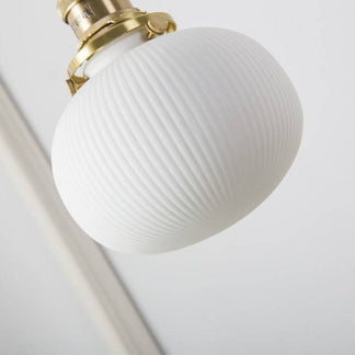 White Ceramic Wall Light with Brass Fixture – Minimalist Dimmable Wall ...