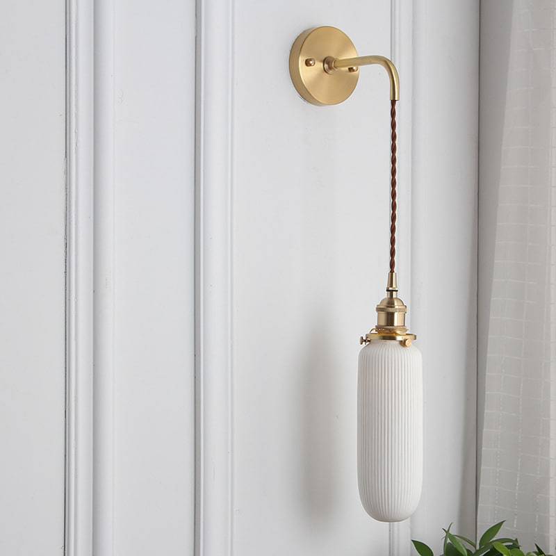 White Ceramic Wall Light - 203ST | ModefinityWhite Ceramic Wall Light ...