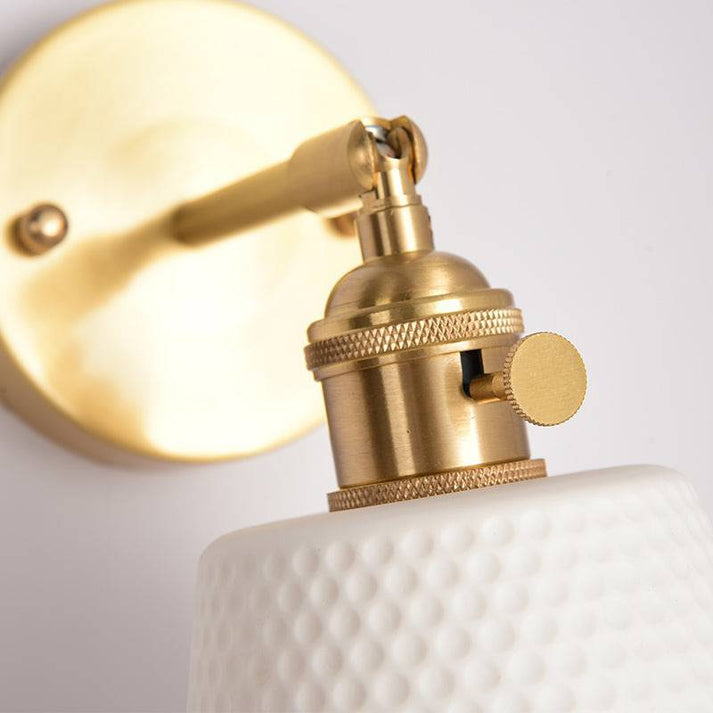 White Ceramic Wall Light - 211ST | ModefinityBrass Ceramic Wall Sconce