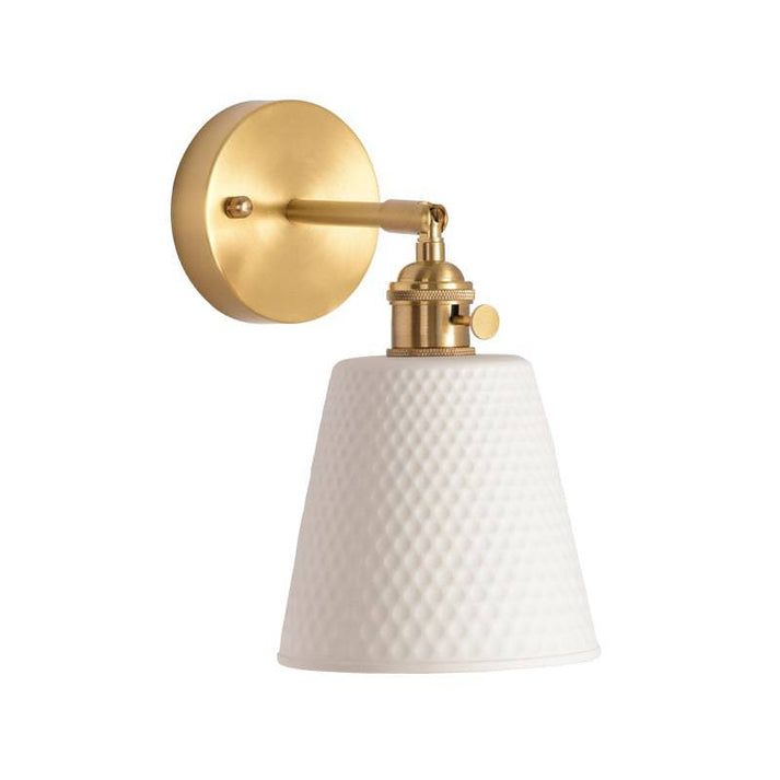 White Ceramic Wall Light - 211ST | ModefinityBrass Ceramic Wall Sconce