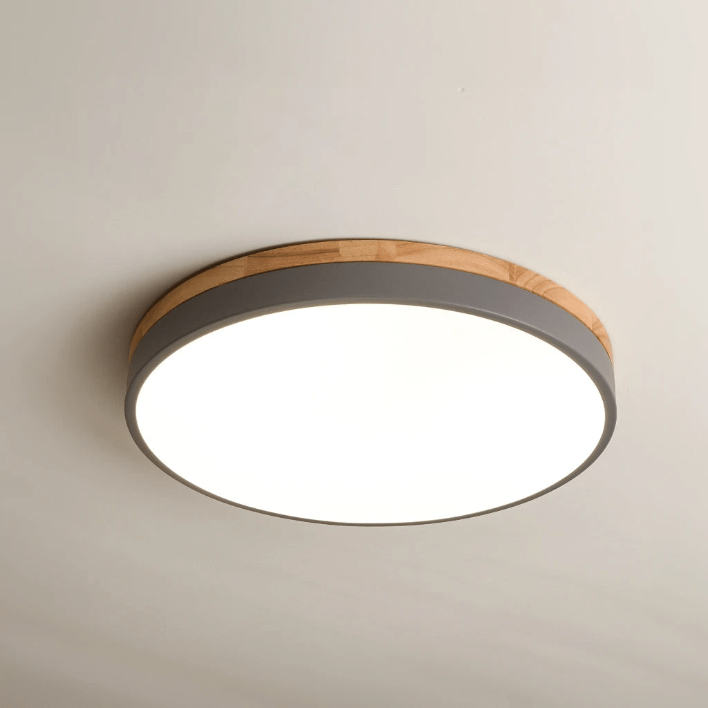 Wood Nordic Flush Ceiling Light – Scandinavian LED Ceiling Fixture ...