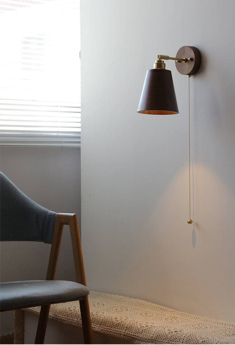 Wood Wall Light - 114WL | ModefinityCeramic Wall Light With Wood Plate