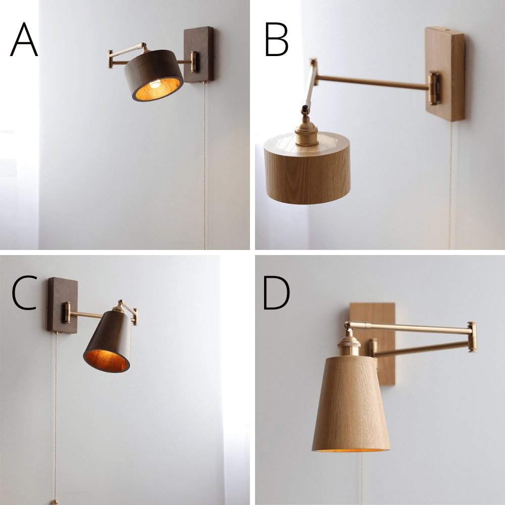 Wood Wall Light Oak Walnut