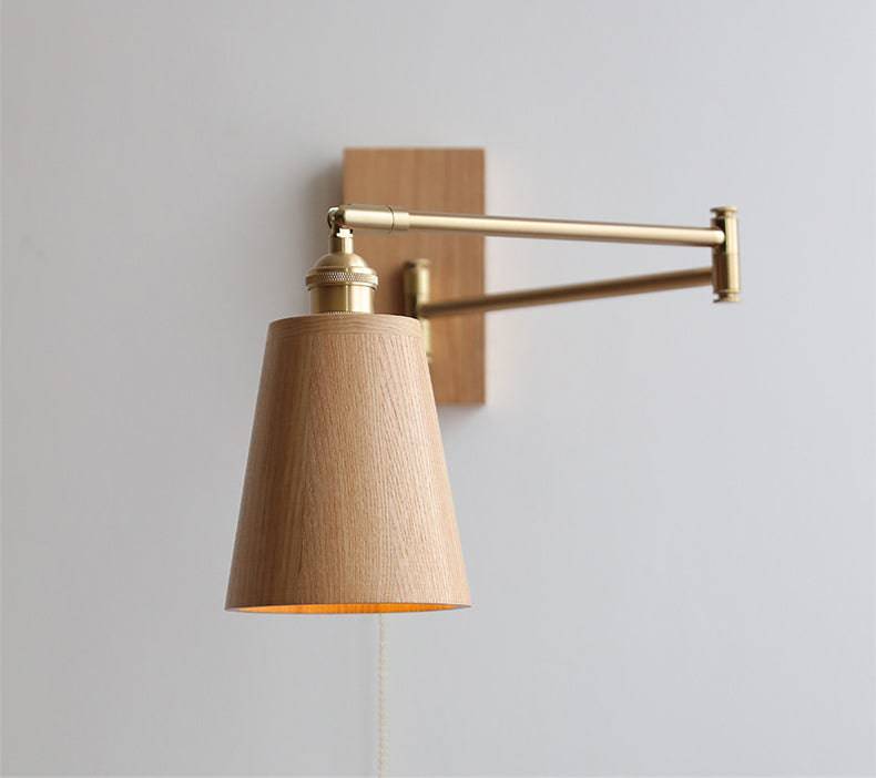 Wood Wall Light - 115WL | ModefinityWood Wall Light with Brass Fixture ...