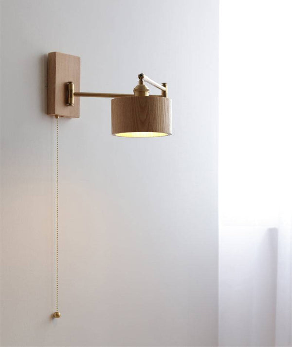 Wood Wall Light - 115WL | ModefinityWood Wall Light with Brass Fixture ...